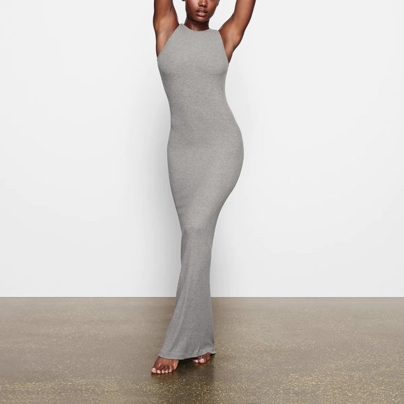 SKIMS | Dresses | Skims Soft Lounge Sleeveless Maxi Dress Heather Gray ...